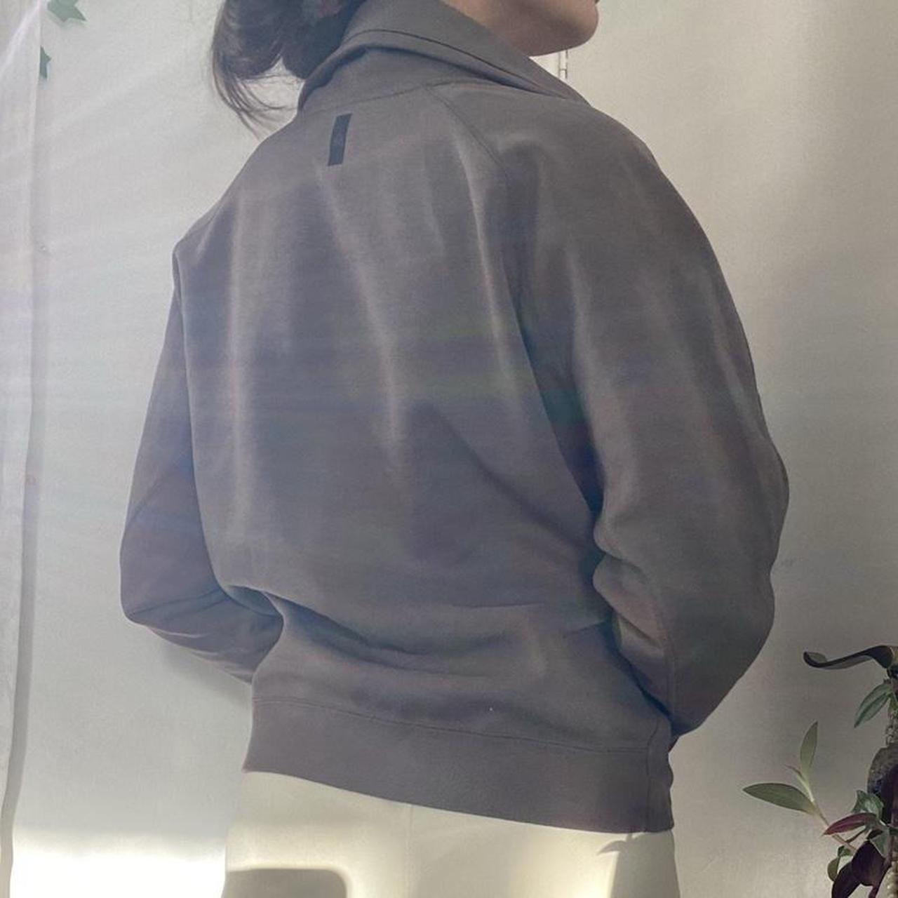 Reebok sports zip up jumper stone with collar Shown... - Depop