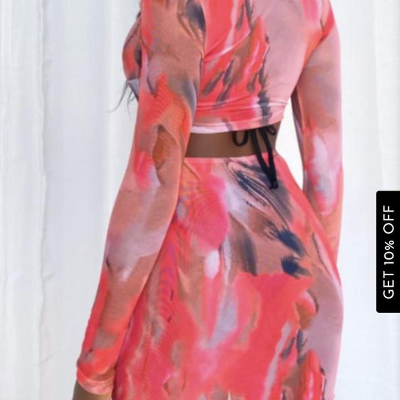 Katch me mesh pink co ord Never been worn, new with... - Depop