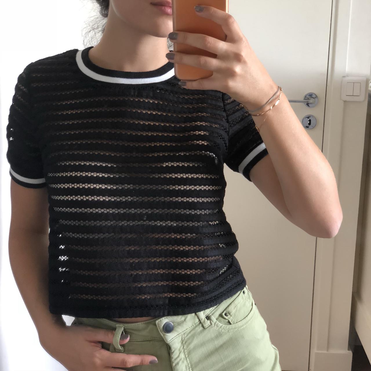 Semi transparent top! Summer top Dark blue almost... - Depop