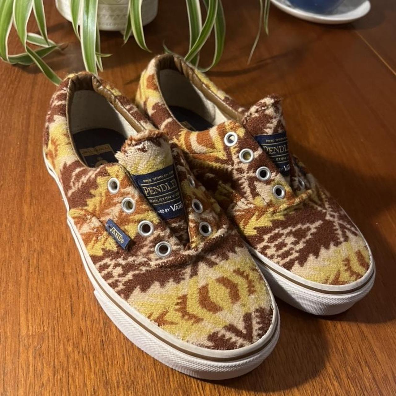 Vans x Pendleton wool trainers. Size 3, never worn. - Depop