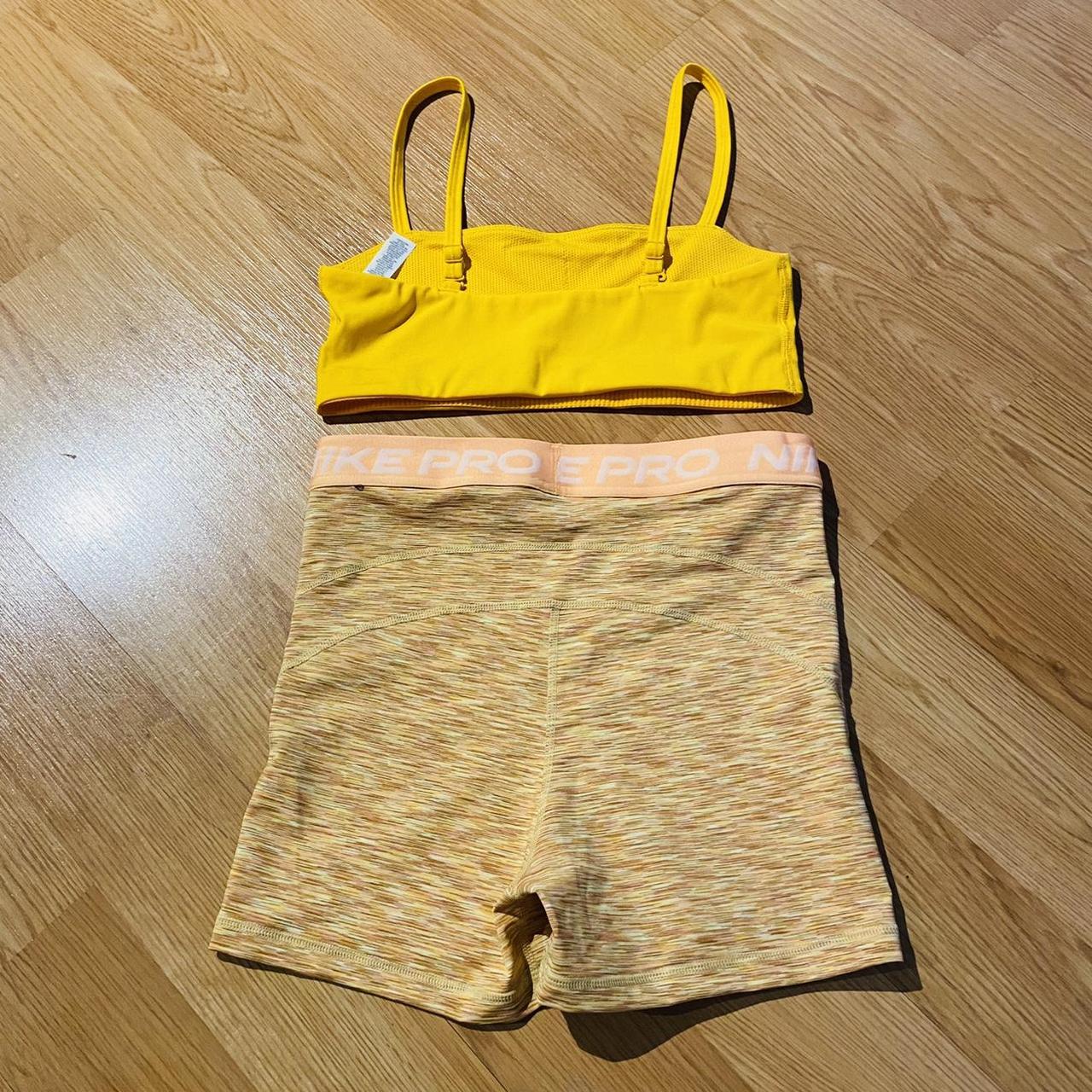 TWO PIECE NIKE YELLOW WORK OUT SET SZ M Never worn... - Depop