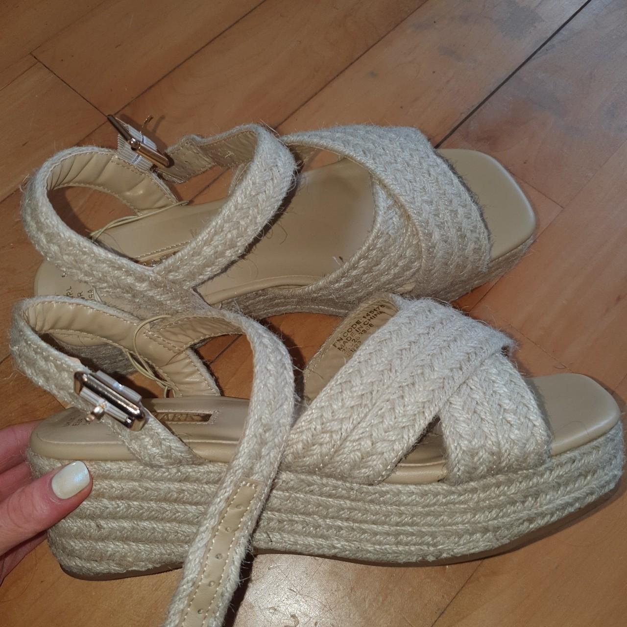 Natural Low Wedge Sandals from Primark Never Worn &... - Depop