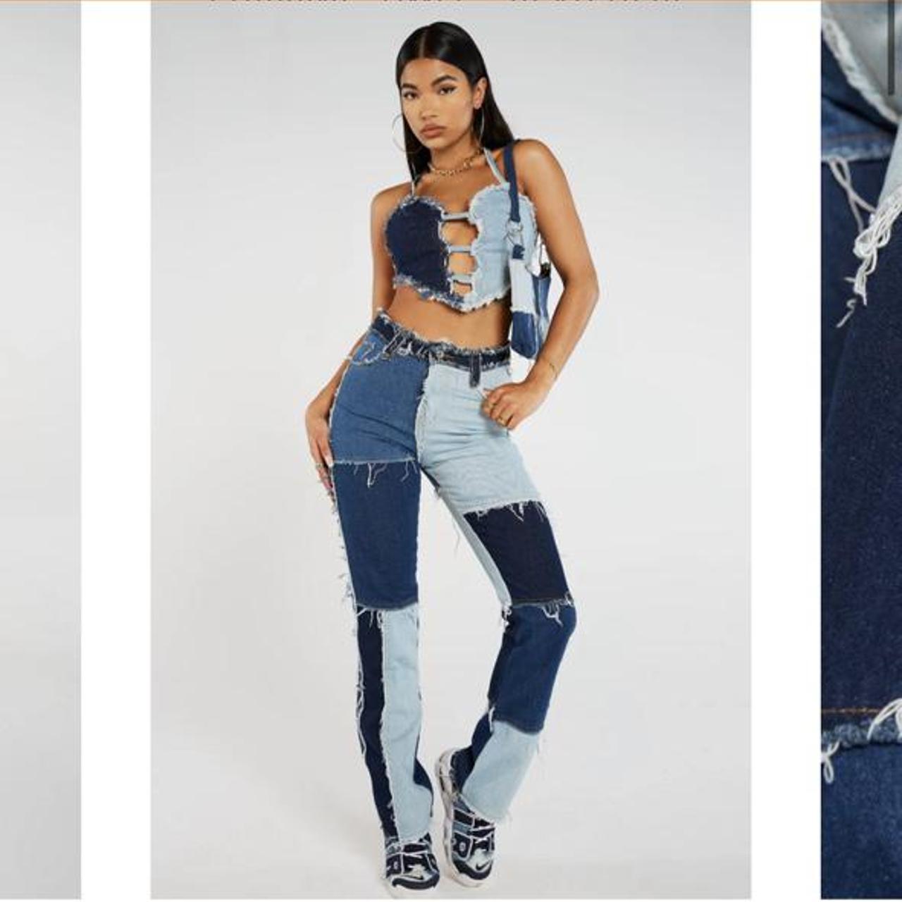 JADED LONDON PATCHWORK JEANS - size 28” - worn a... - Depop