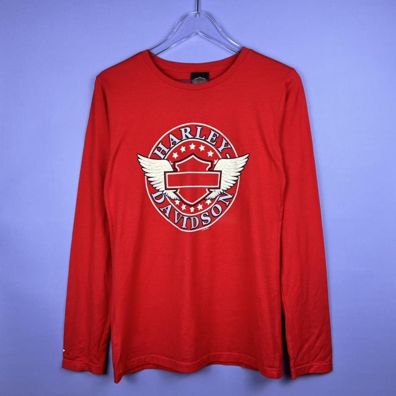 Harley Davidson Long Sleeve Shirt - Red long sleeve... - Depop
