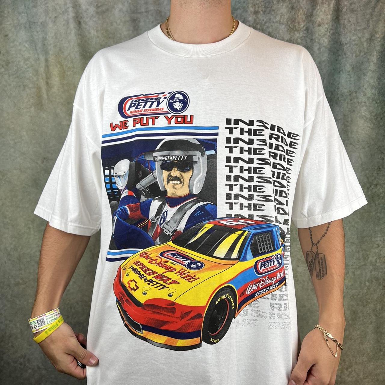 Vintage 90s Racing Graphic Tee Shirt - White double... - Depop