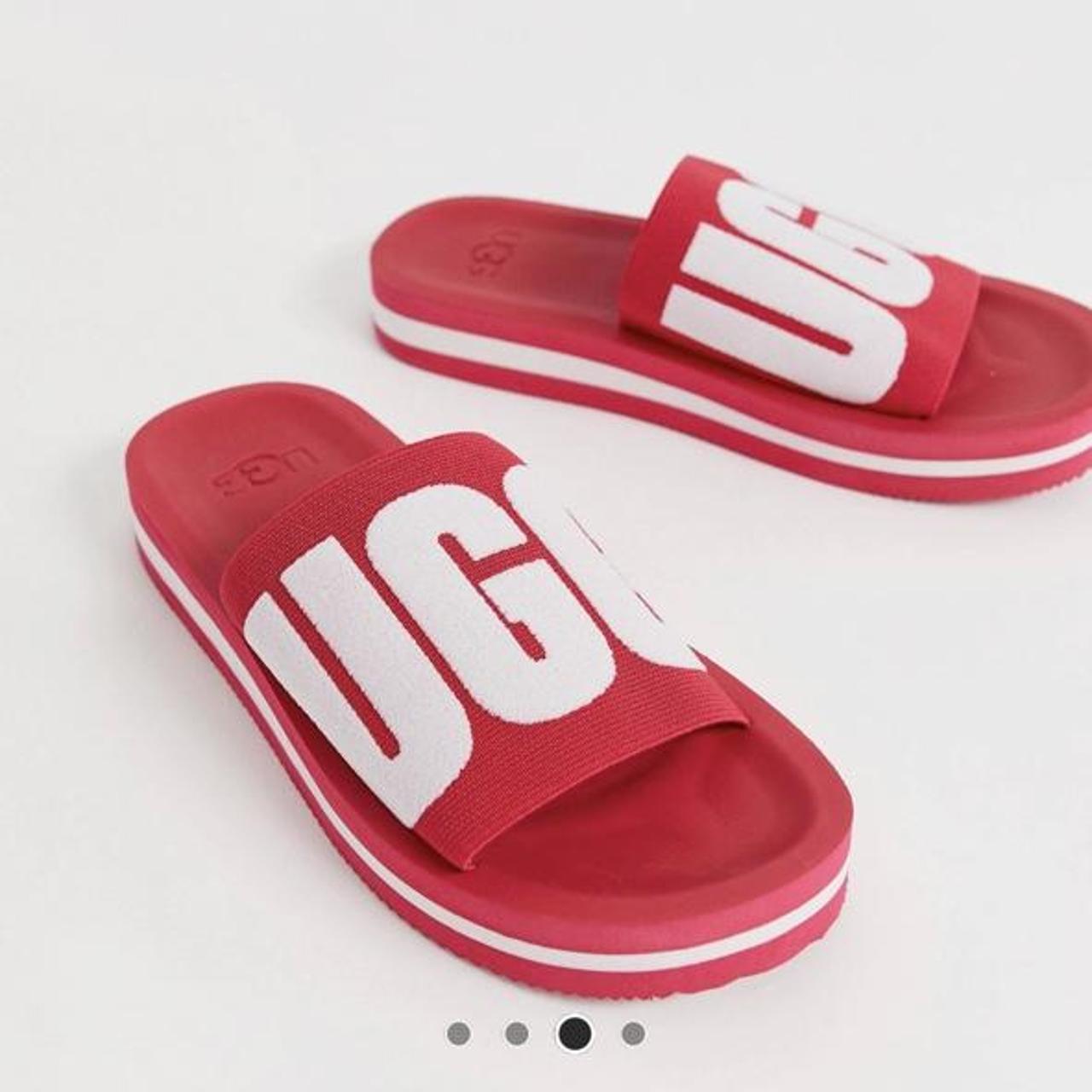 Ugg Zuma logo slides Almost never worn Bought for... - Depop