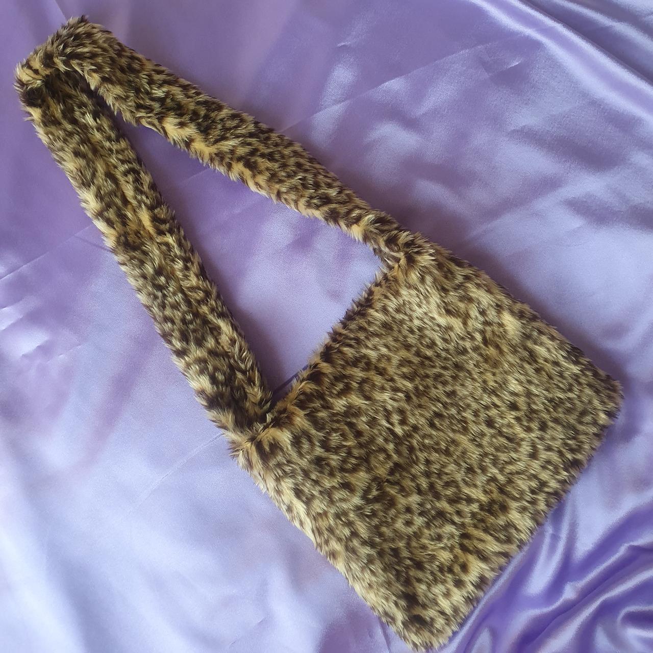 Leopard FLUFFY BAG 🐆 faux fur tote bag handmade by... - Depop