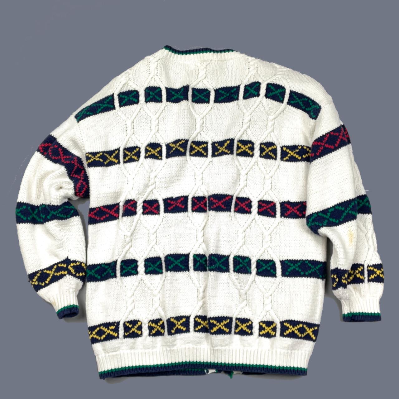 Heavyweight chunky cable-knit cardigan... - Depop