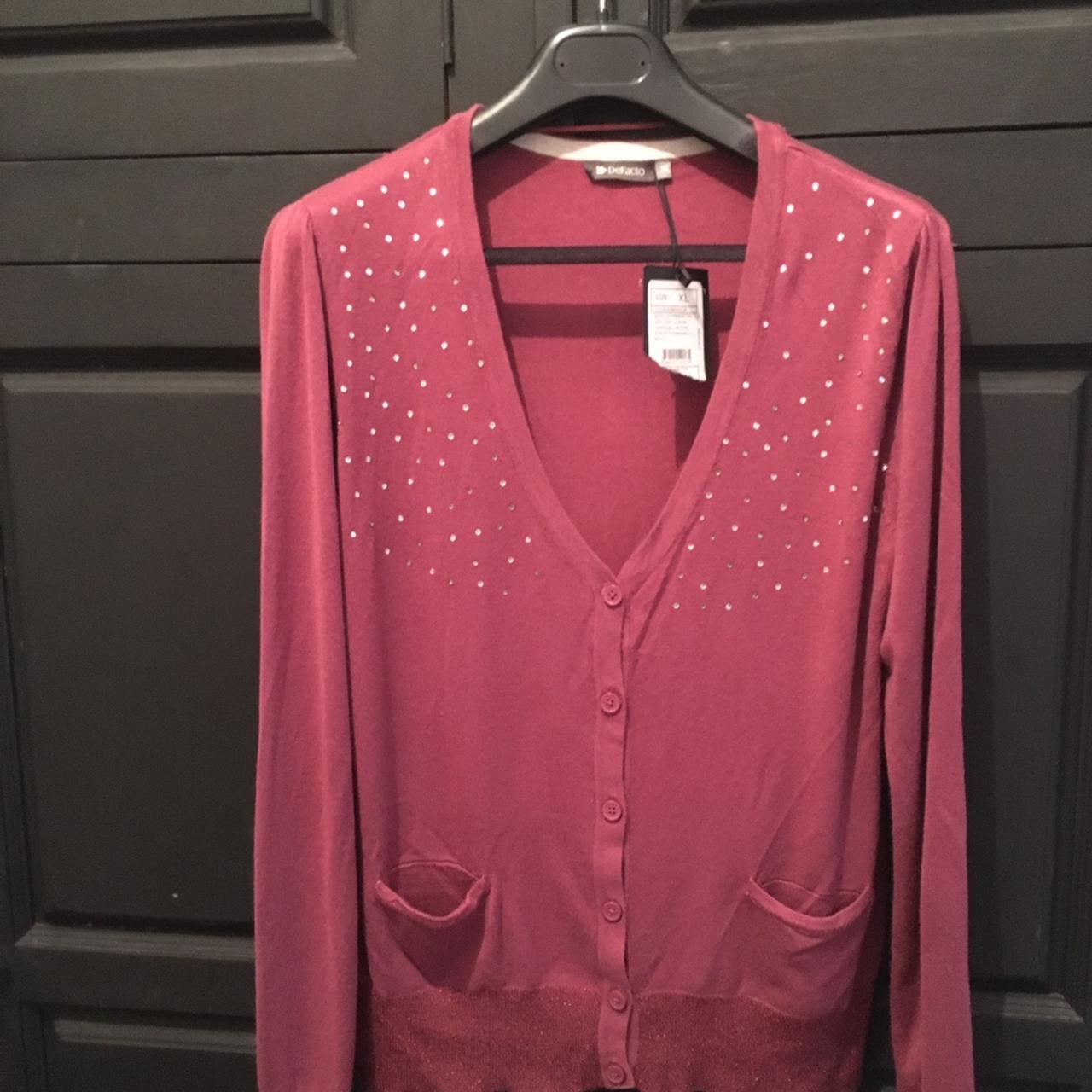 Women's Red and Pink Cardigan | Depop