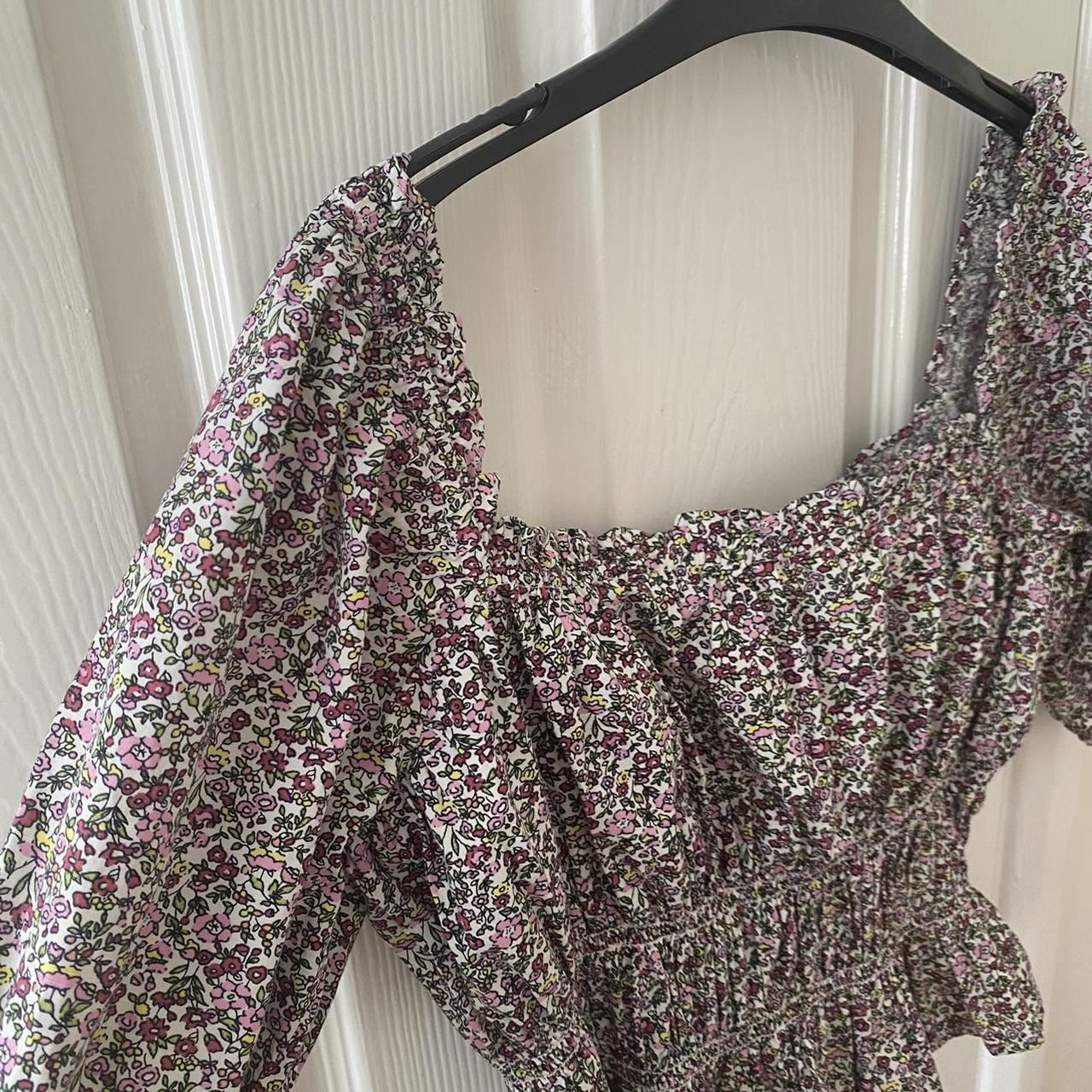 Miss Selfridge Womens Pink And Green Blouse Depop