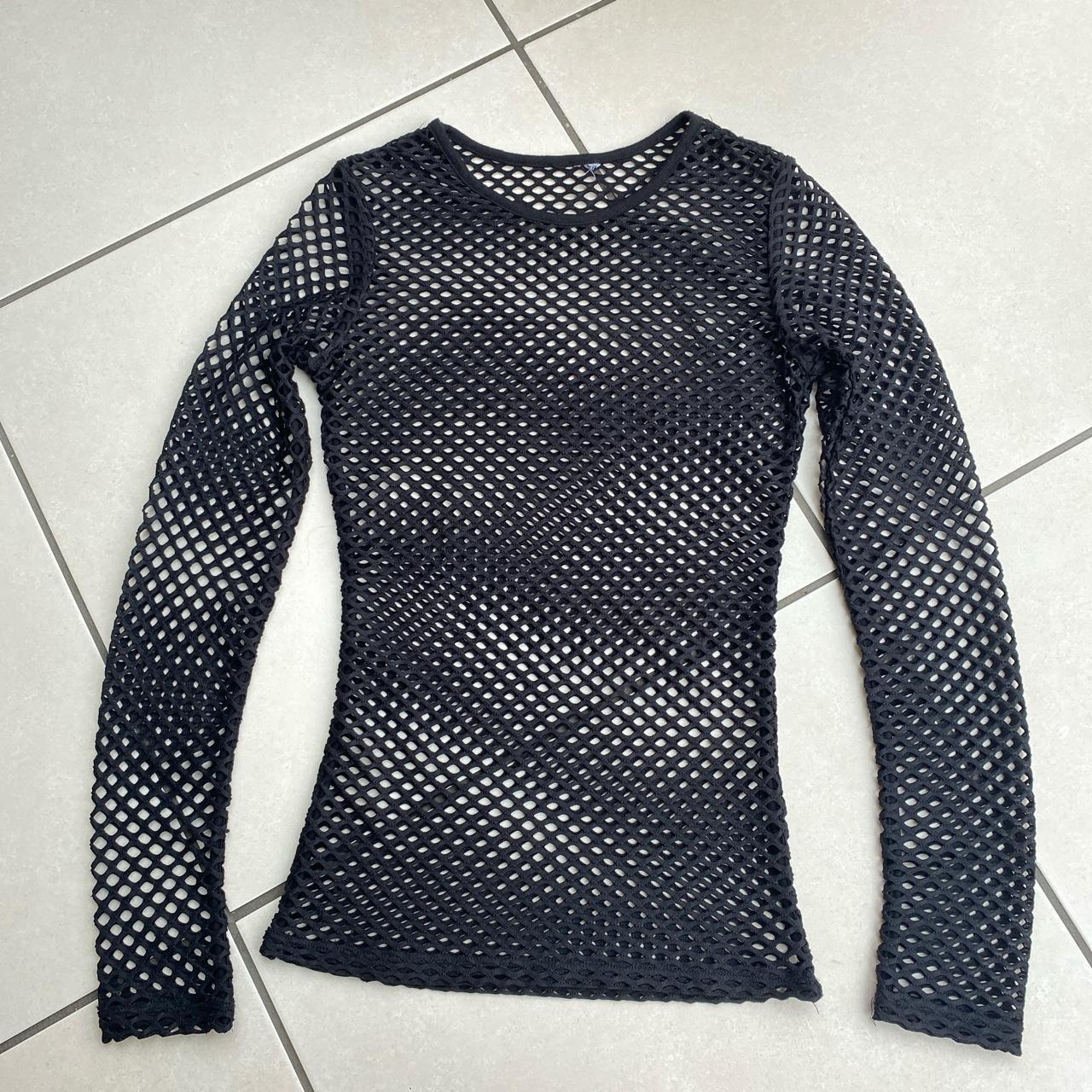Fishnet long sleeve top, charity shop find just... - Depop