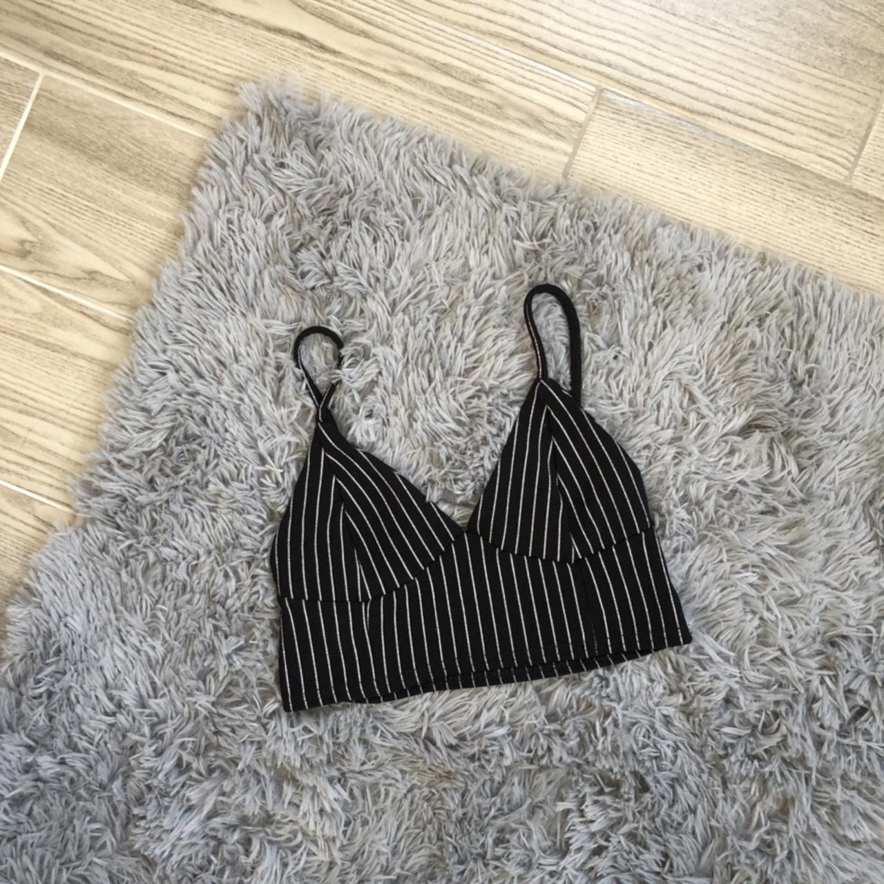 BooHoo Pinstripe Crop Top 🤍🖤 Supa cute, wore it a... - Depop
