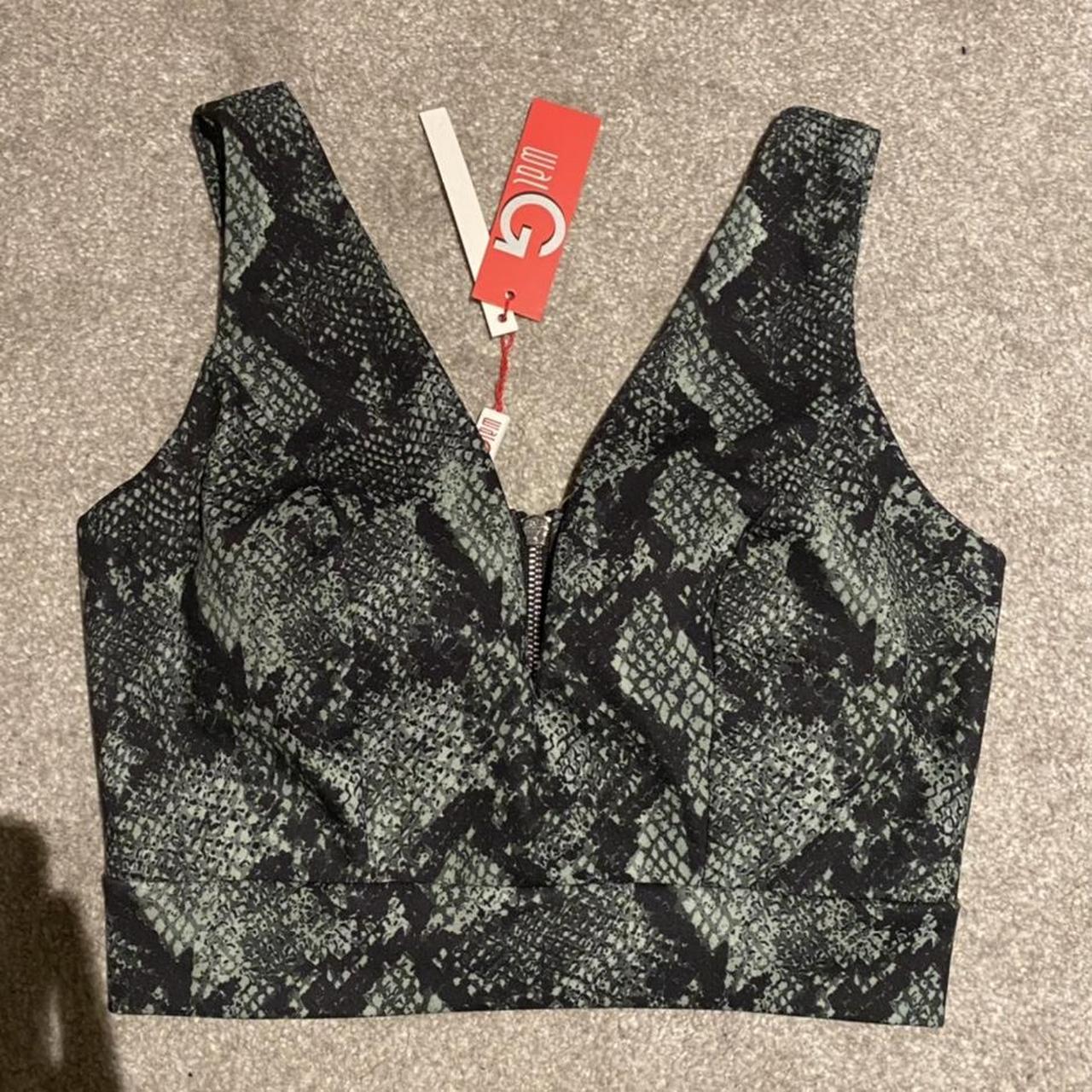 WAL G - snake print bra-let with zip up back. Low... | Depop