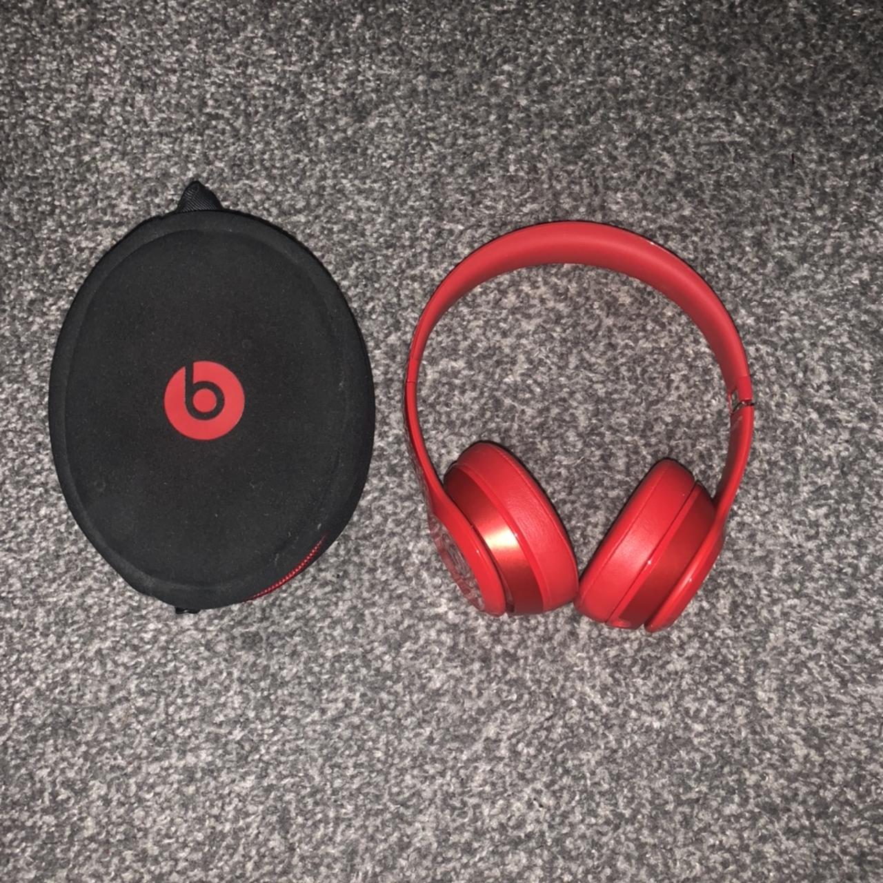 Red Beats headphones. Selling as they have been... - Depop