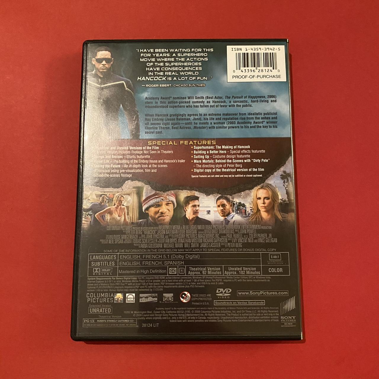 Hancock 2-disc unrated special edition dvd Starring... - Depop