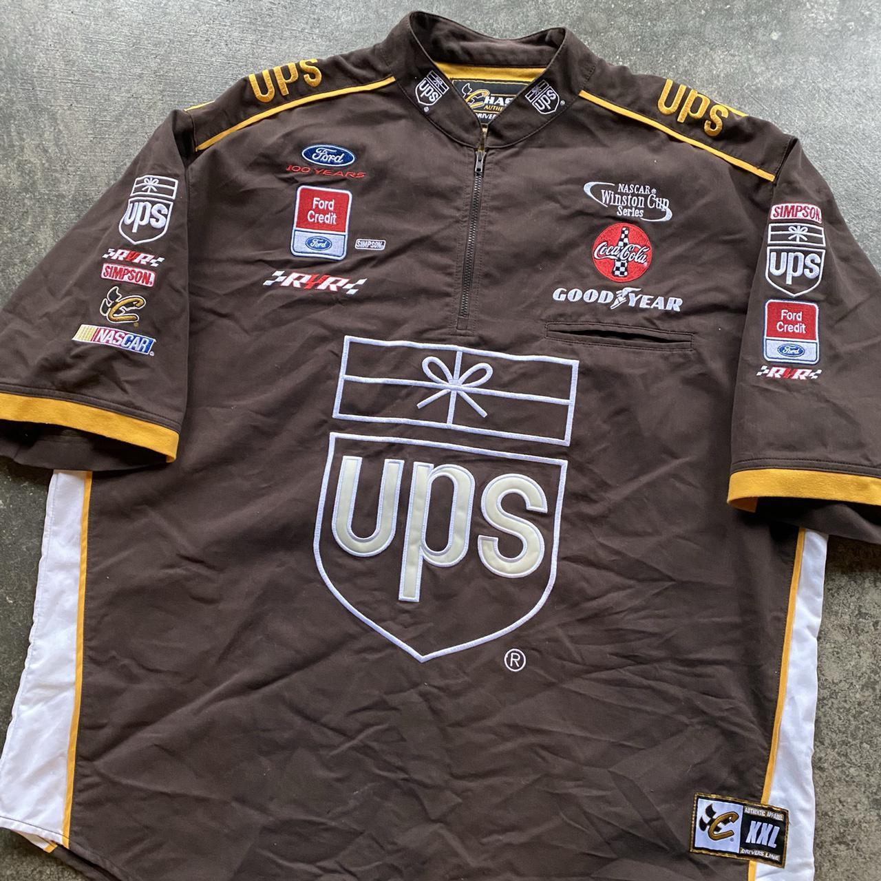 Vintage 90s UPS Jarrett Chase Race Car Jersey Men’s... - Depop
