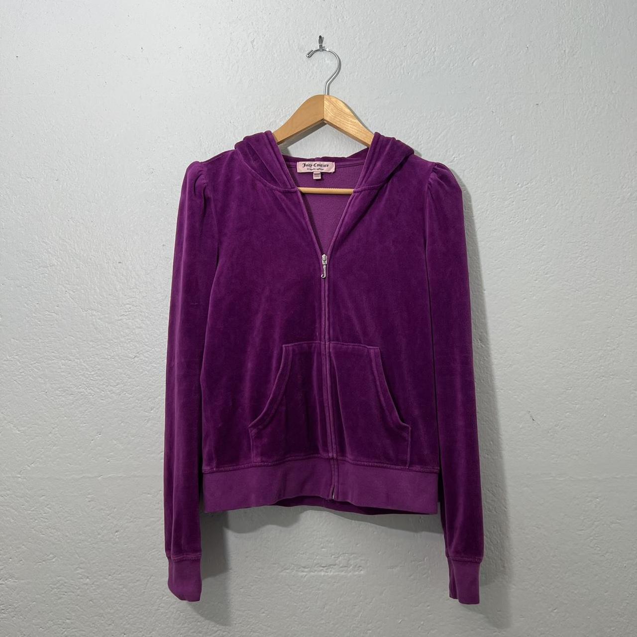 Y2k purple velour track jacket Slight puff... - Depop
