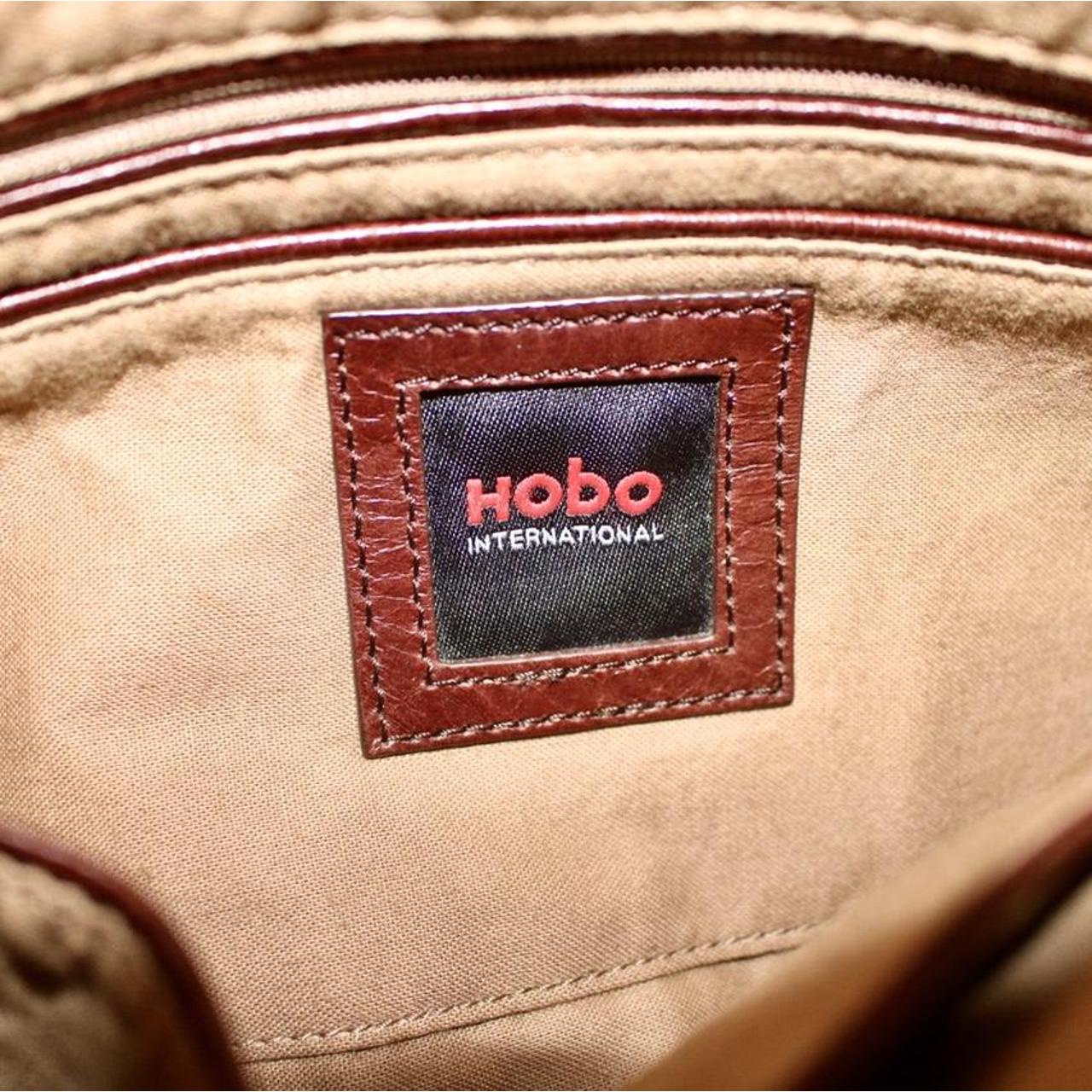 Brown Leather Textured Hobo International Handbag... - Depop