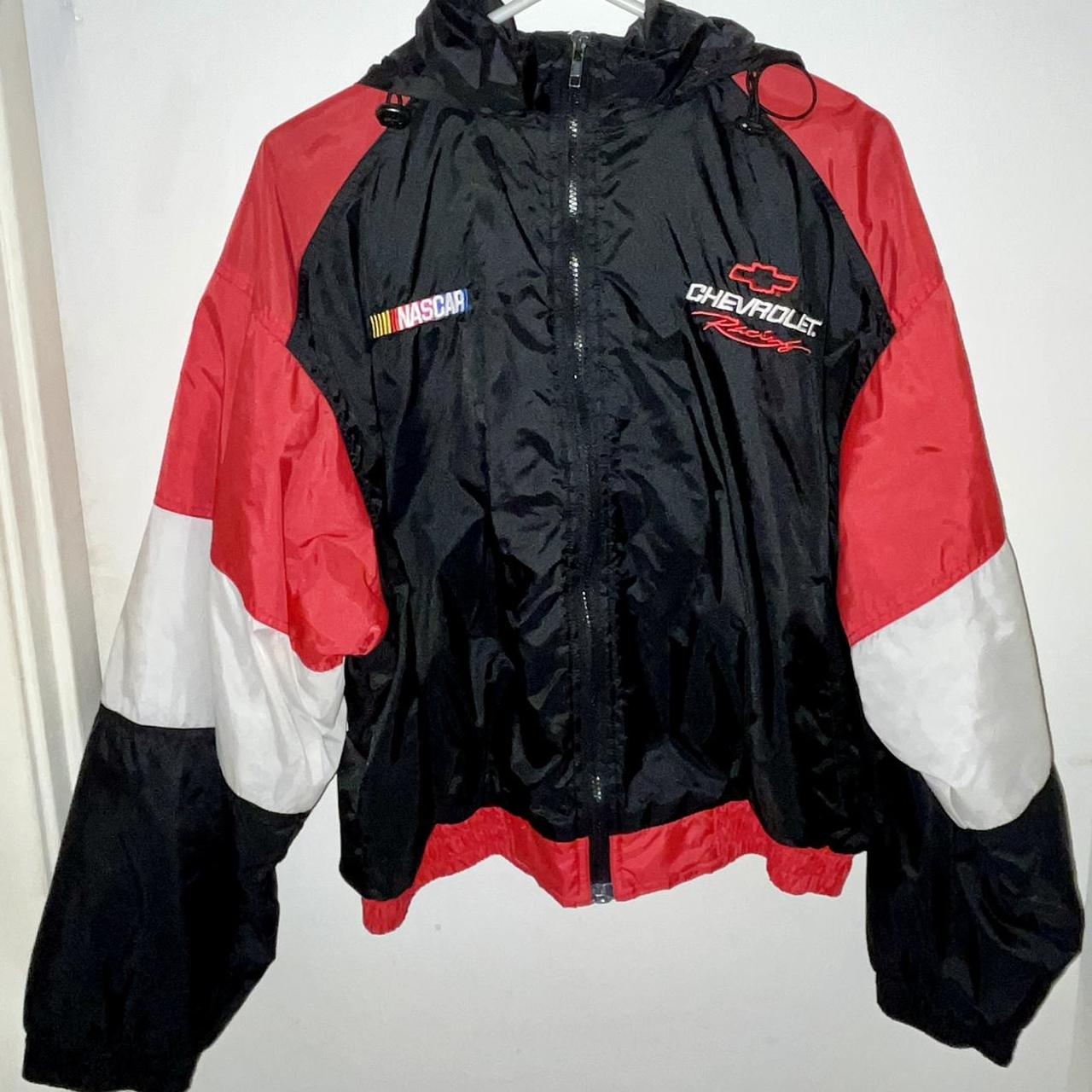 NASCAR Men's Red and Black Jacket | Depop