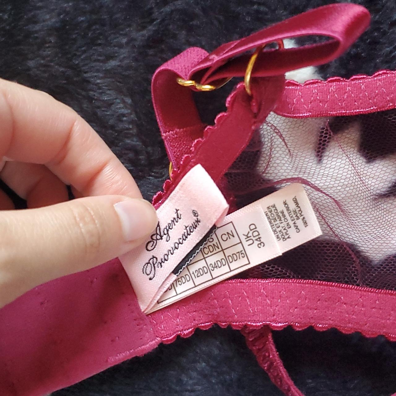 Agent Provocateur Sparkle Bra in Red size 34DD.... - Depop