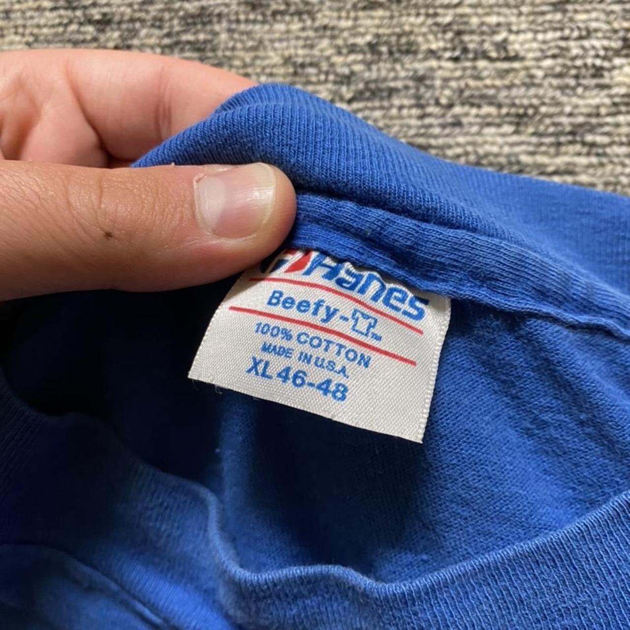 American Vintage Men's Blue and Yellow T-shirt | Depop