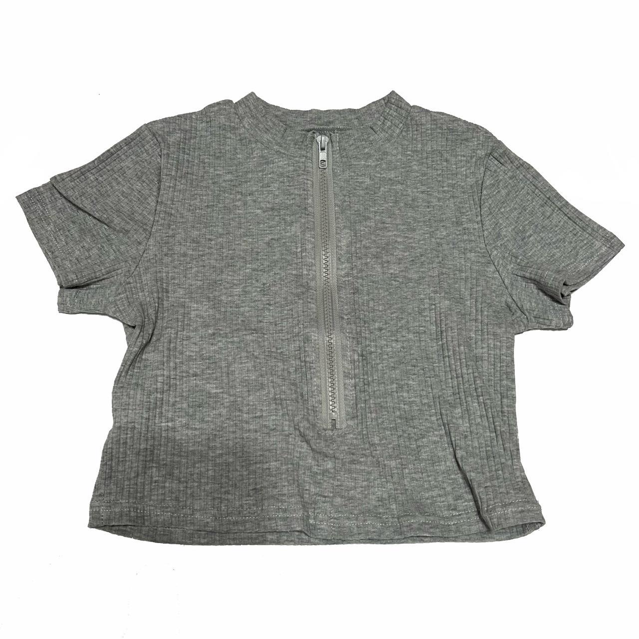 Women's Grey Crop-top | Depop