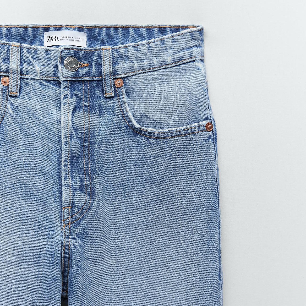 Zara High Rise Straight Leg Jeans Trf Size Uk Depop