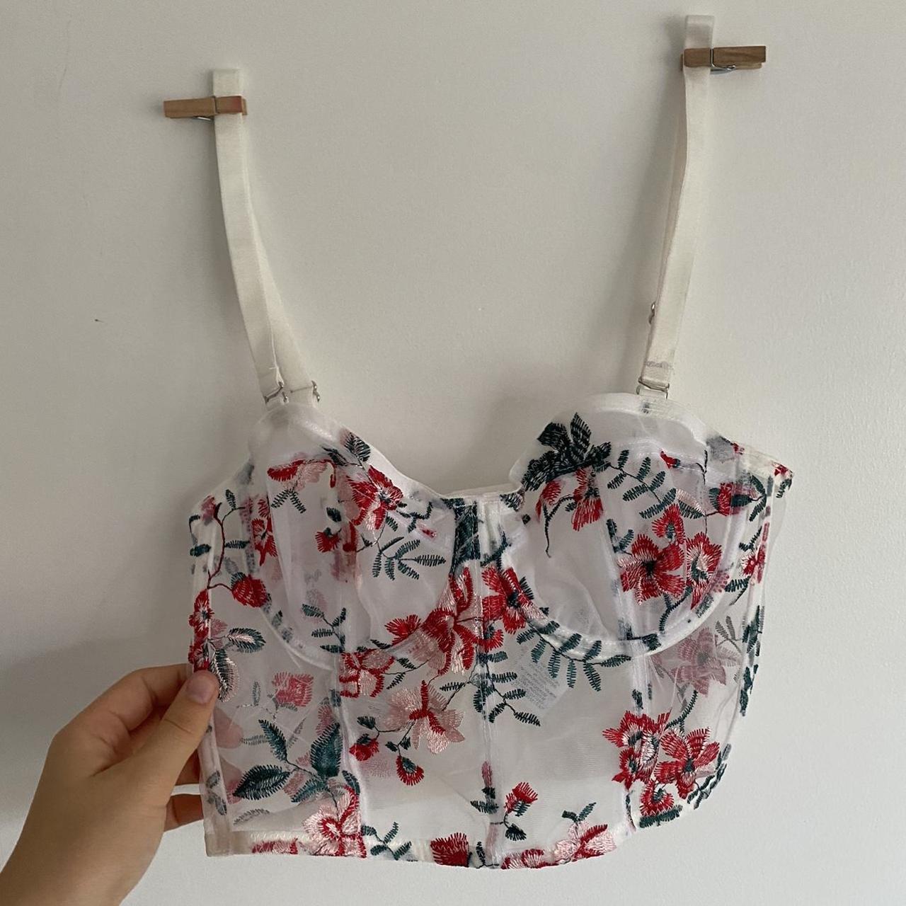 ASOS Women's Pink and White Bra | Depop