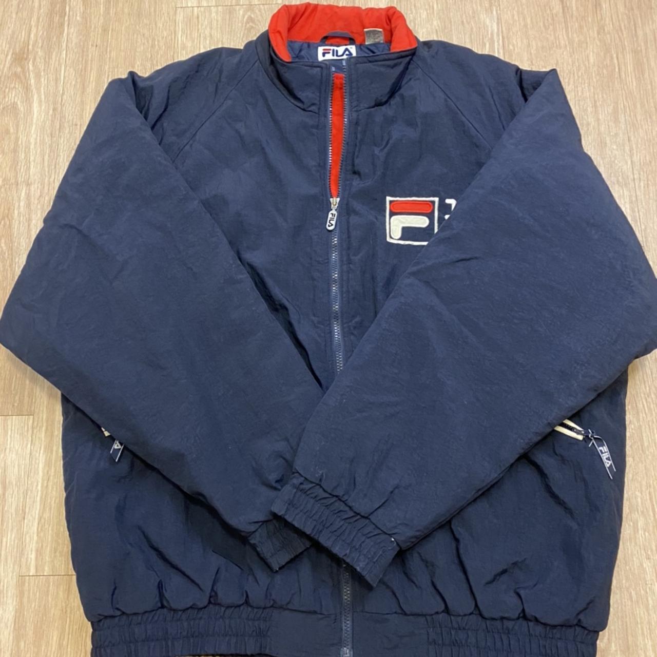 Vintage 90s Fila Jacket Blue/ Red Size XL Classic... - Depop