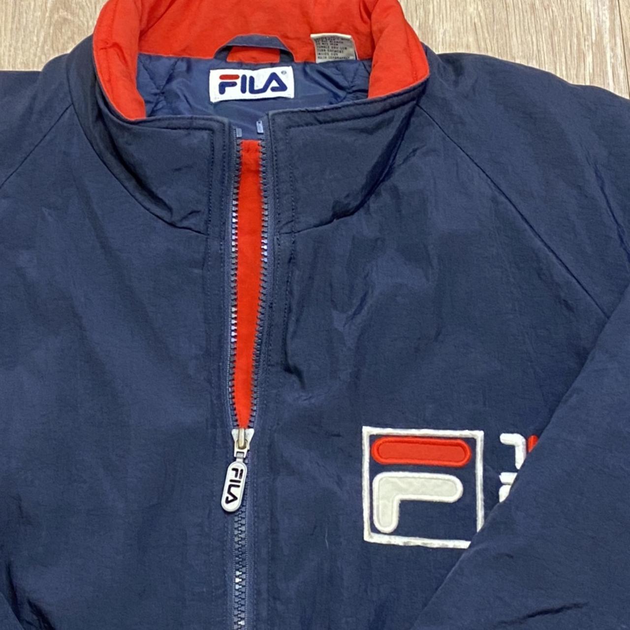 Vintage 90s Fila Jacket Blue/ Red Size XL Classic... - Depop