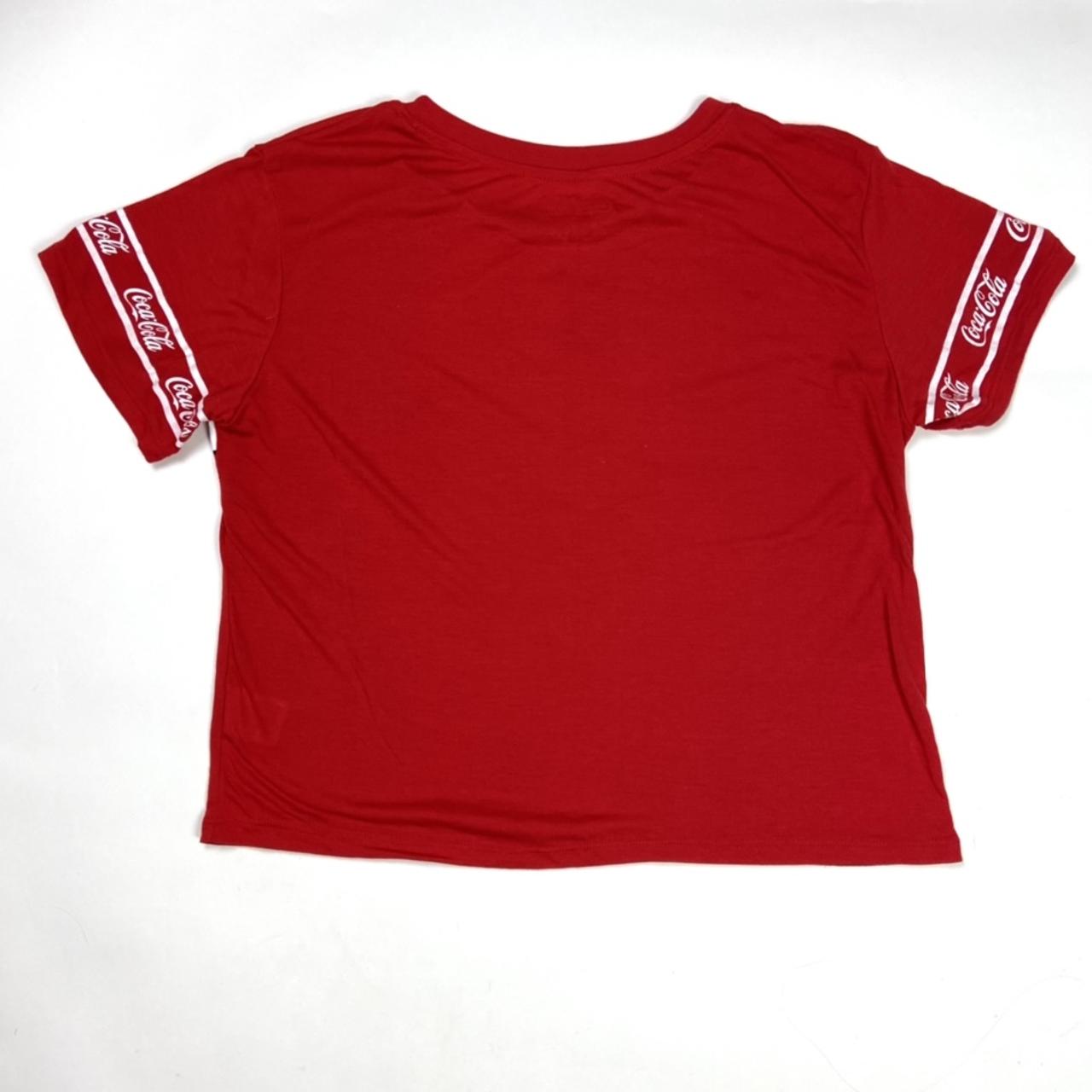 Coca-Cola Women's Red and White Crop-top | Depop