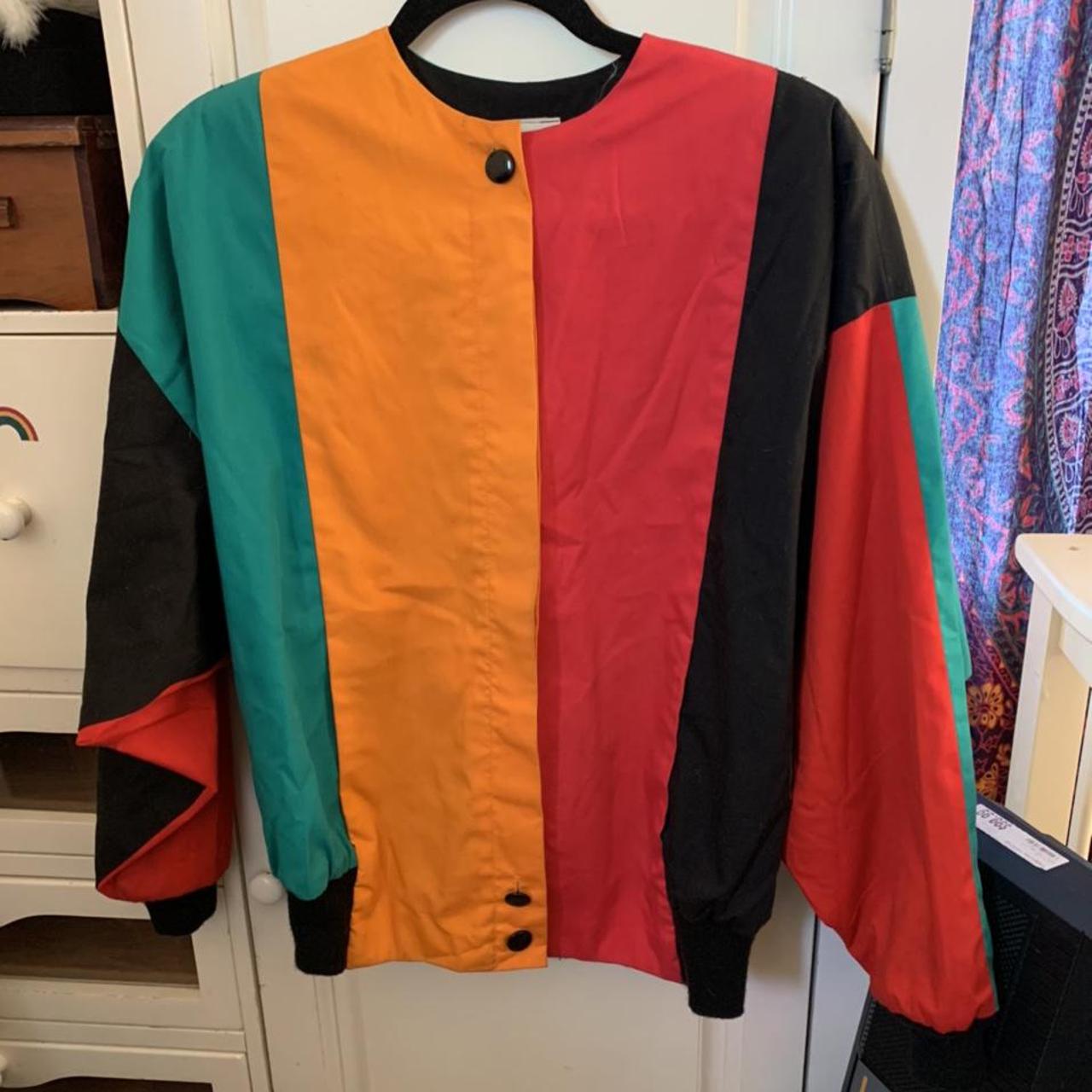 colorblock jacket 🎳 N.R.1 jacket i thrifted a coupla... - Depop