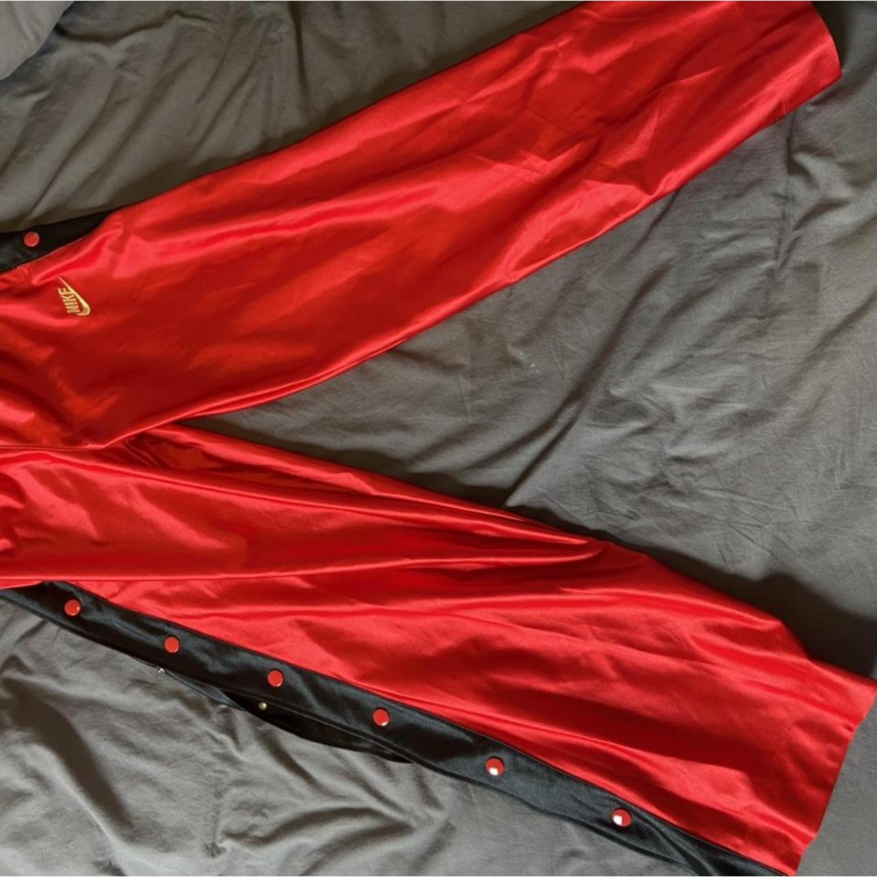 Nike Red Side Opening Snap Buttons Track Sport... - Depop