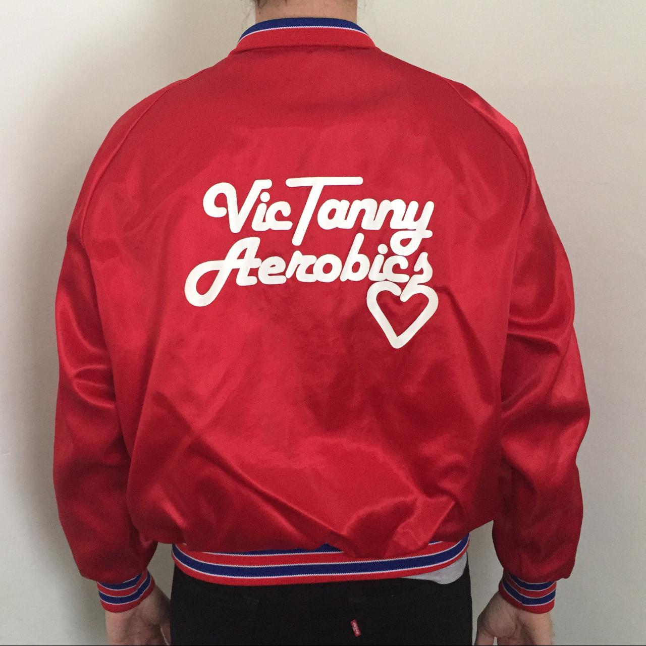 Vintage 80s Vic Tanny Aerobics satin jacket size XL,... - Depop
