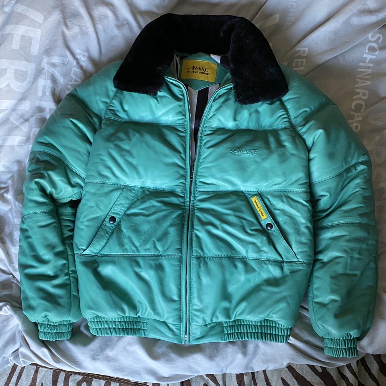 Awake x Double Goose Classic Bomber Super soft lamb... - Depop