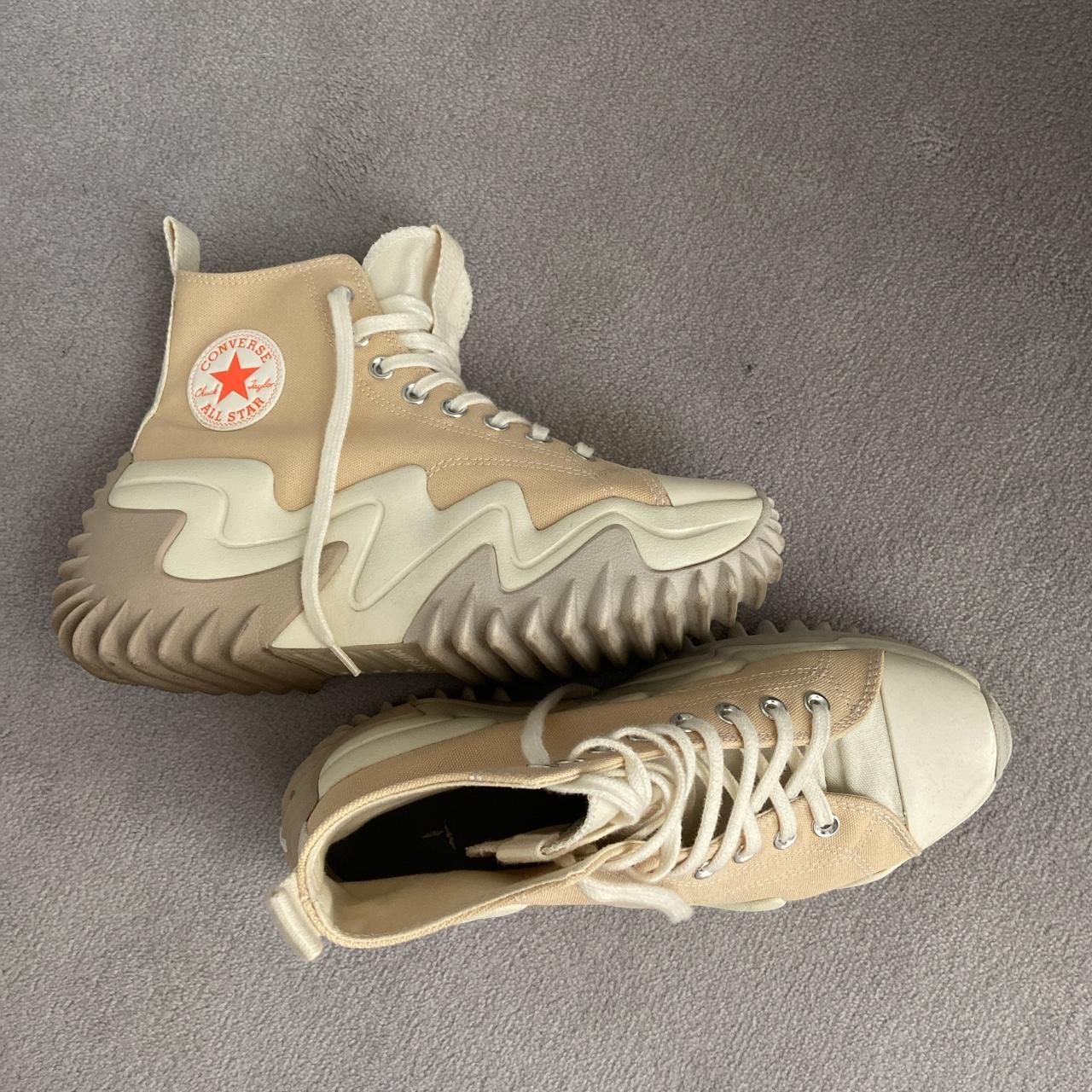 Converse Run Star Motion Hi beige Platform sneakers... - Depop