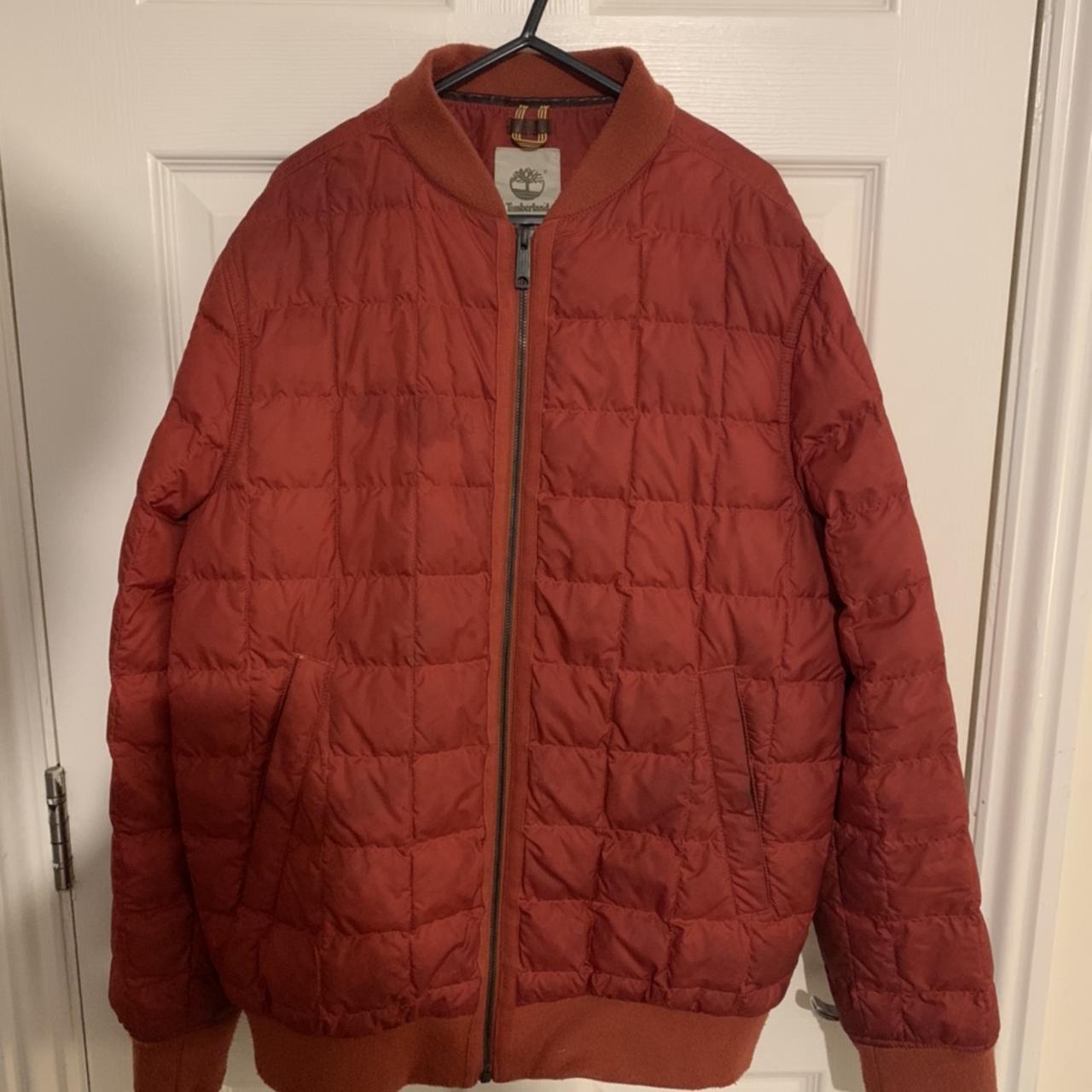 Timberland Red Puffer Jacket In great condition... - Depop