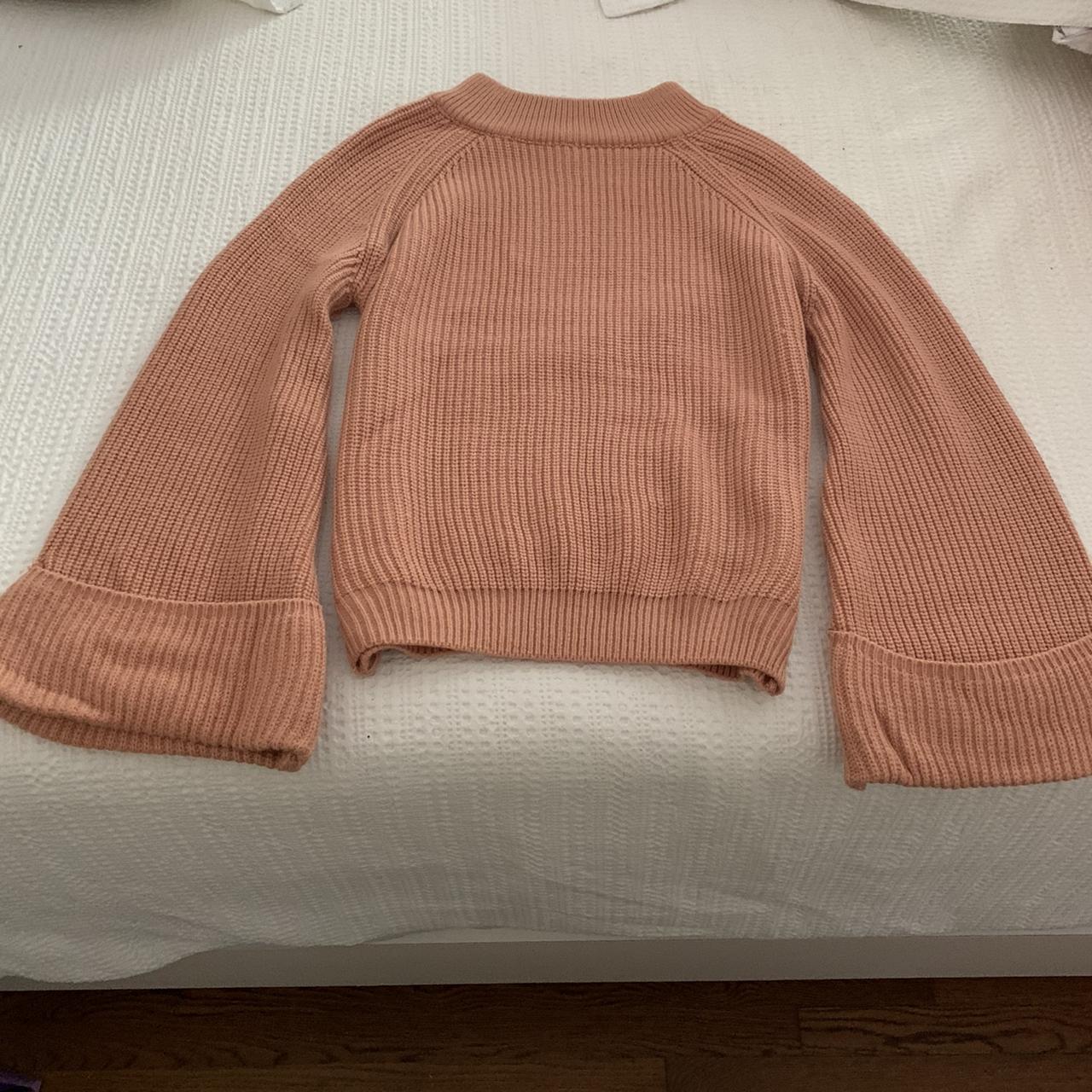 Beautiful peach colored butterfly sleeve sweater... - Depop