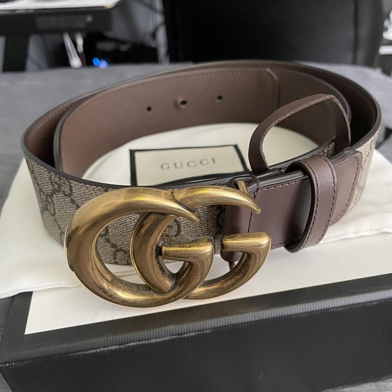 Brown GG unisex GUCCI Belt, FITS 29-30 WAIST, retail... - Depop