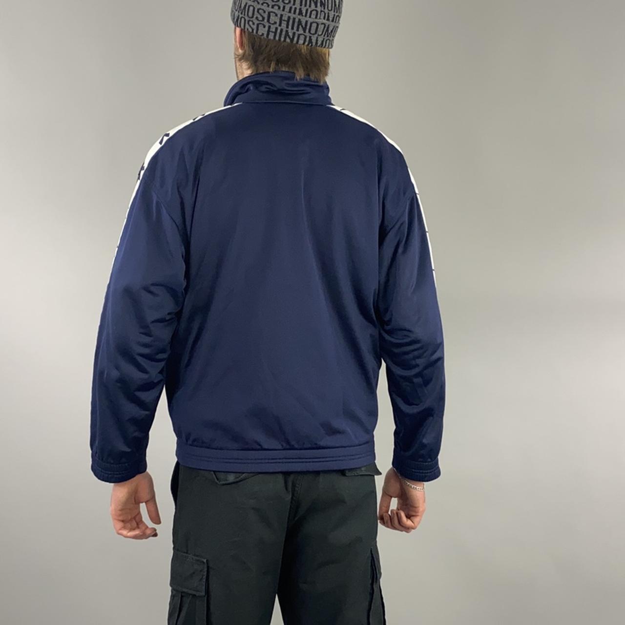 Diadora navy jacket white embroidered track jacket... - Depop