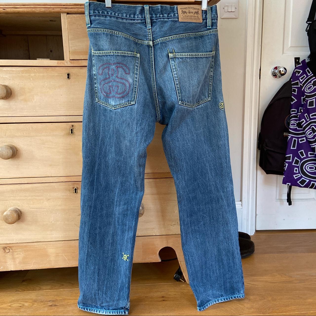 Stussy jeans Very sick embroidered logo on back... - Depop