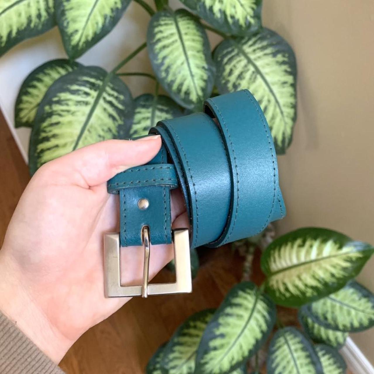 Genuine Leather Teal Belt Brand new condition. Teal... - Depop