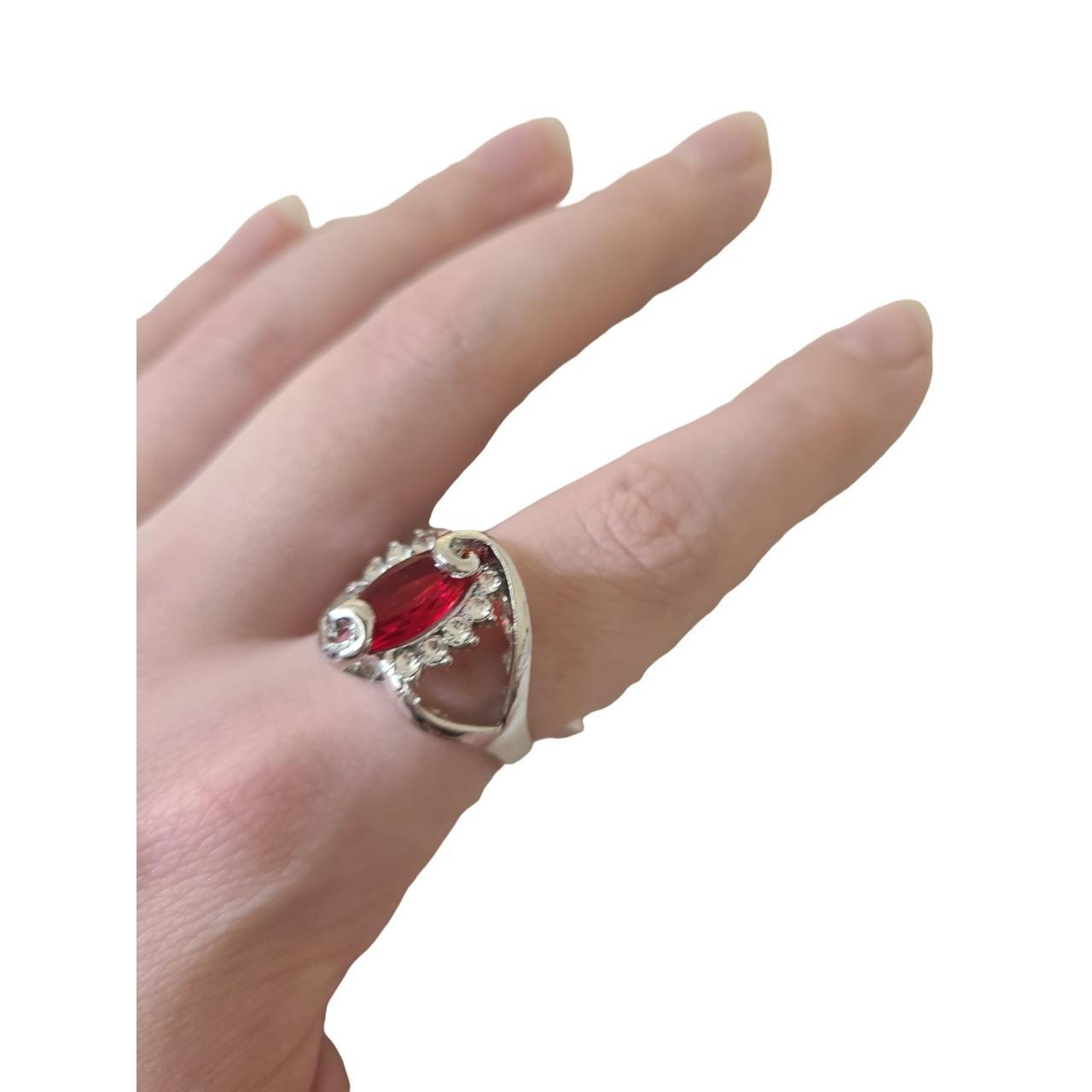 New beautiful red ring. Made of zinc alloy. Only one... - Depop