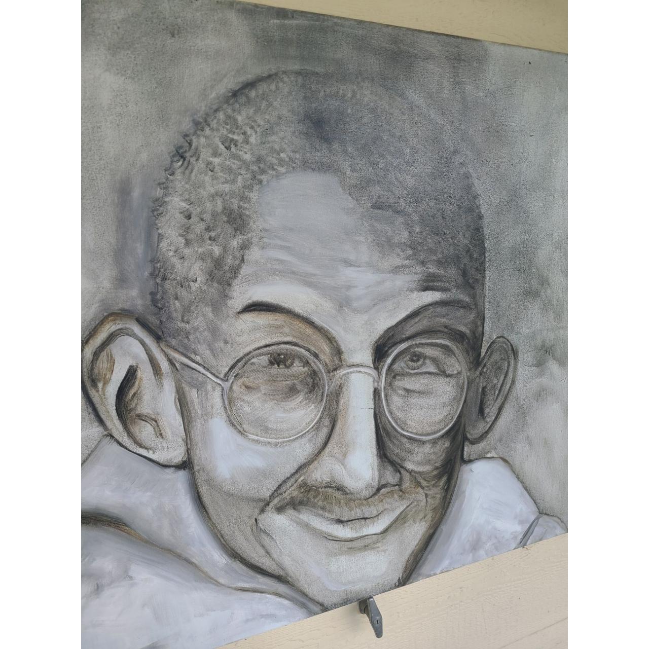 Original Mahatma Ghandi oil painting by my talented... - Depop