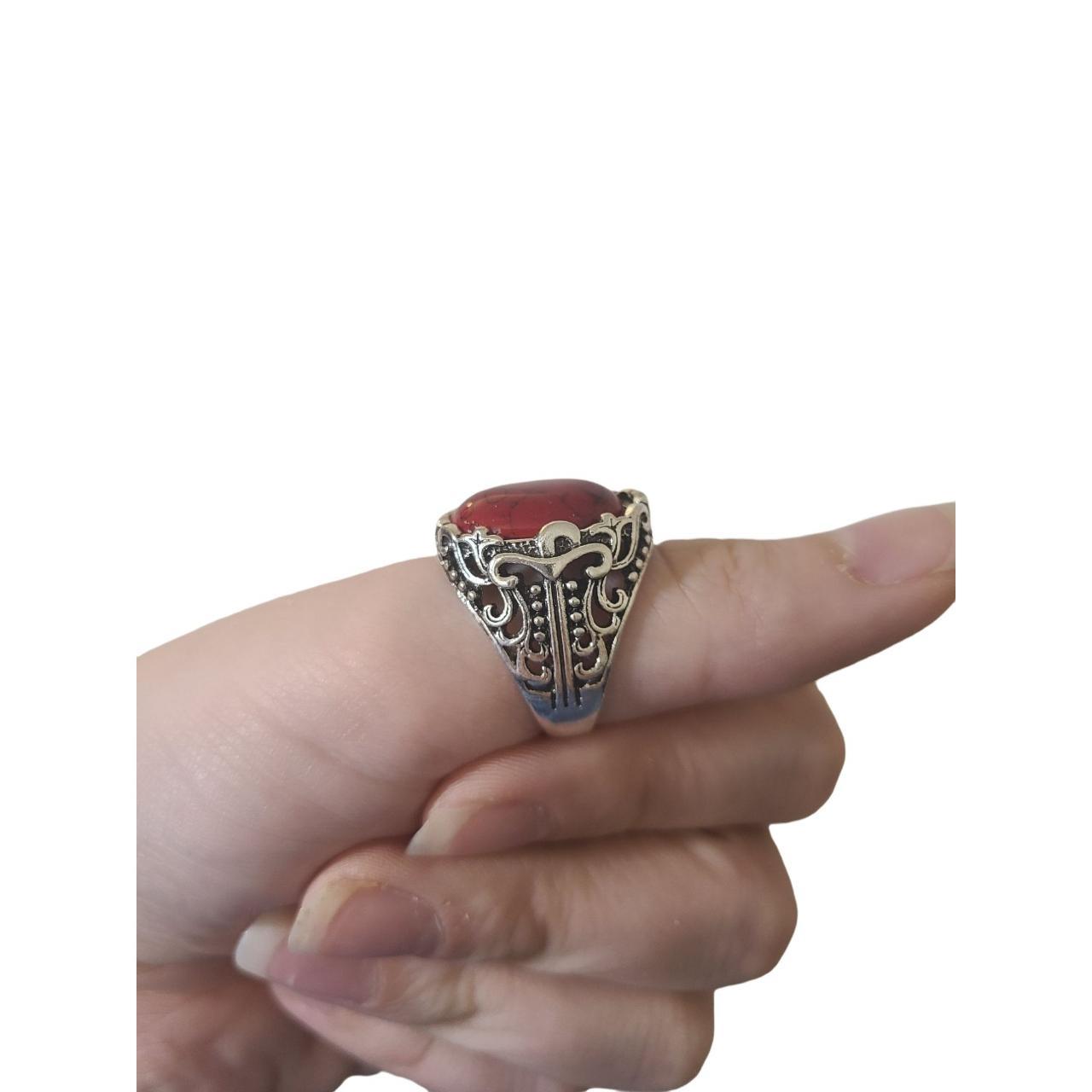 New stone ring, size 10 3/4. Made of iron alloy.... - Depop
