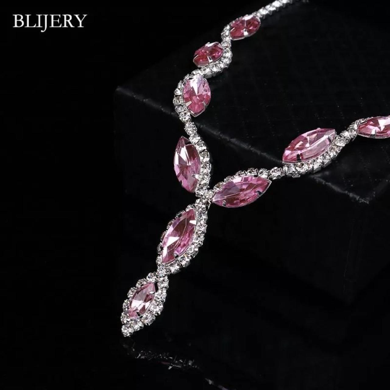 New crystal jewelry set. Made of zinc alloy. Only... - Depop