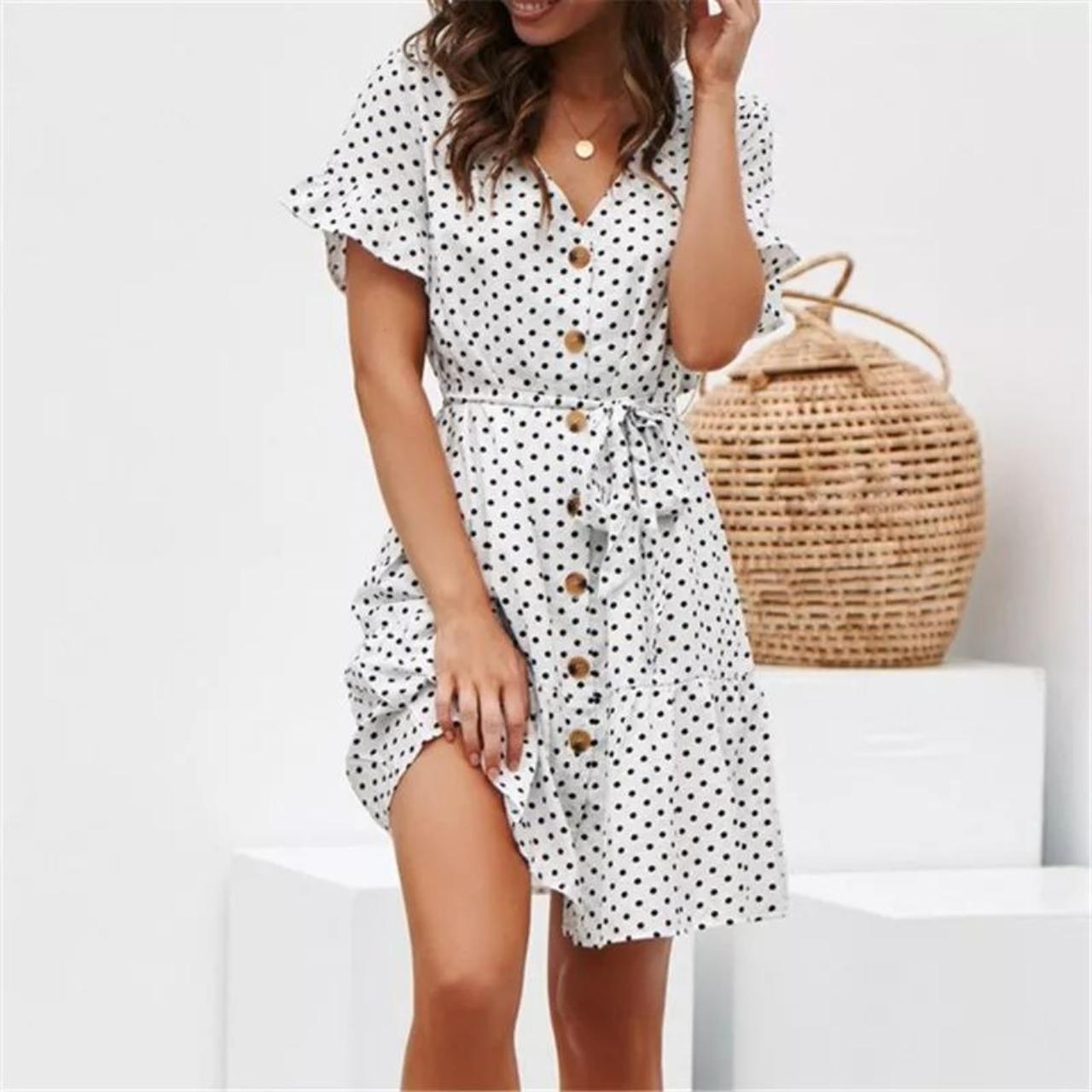 New Extra Large Polka Dot Dress Made Of Chiffon Depop