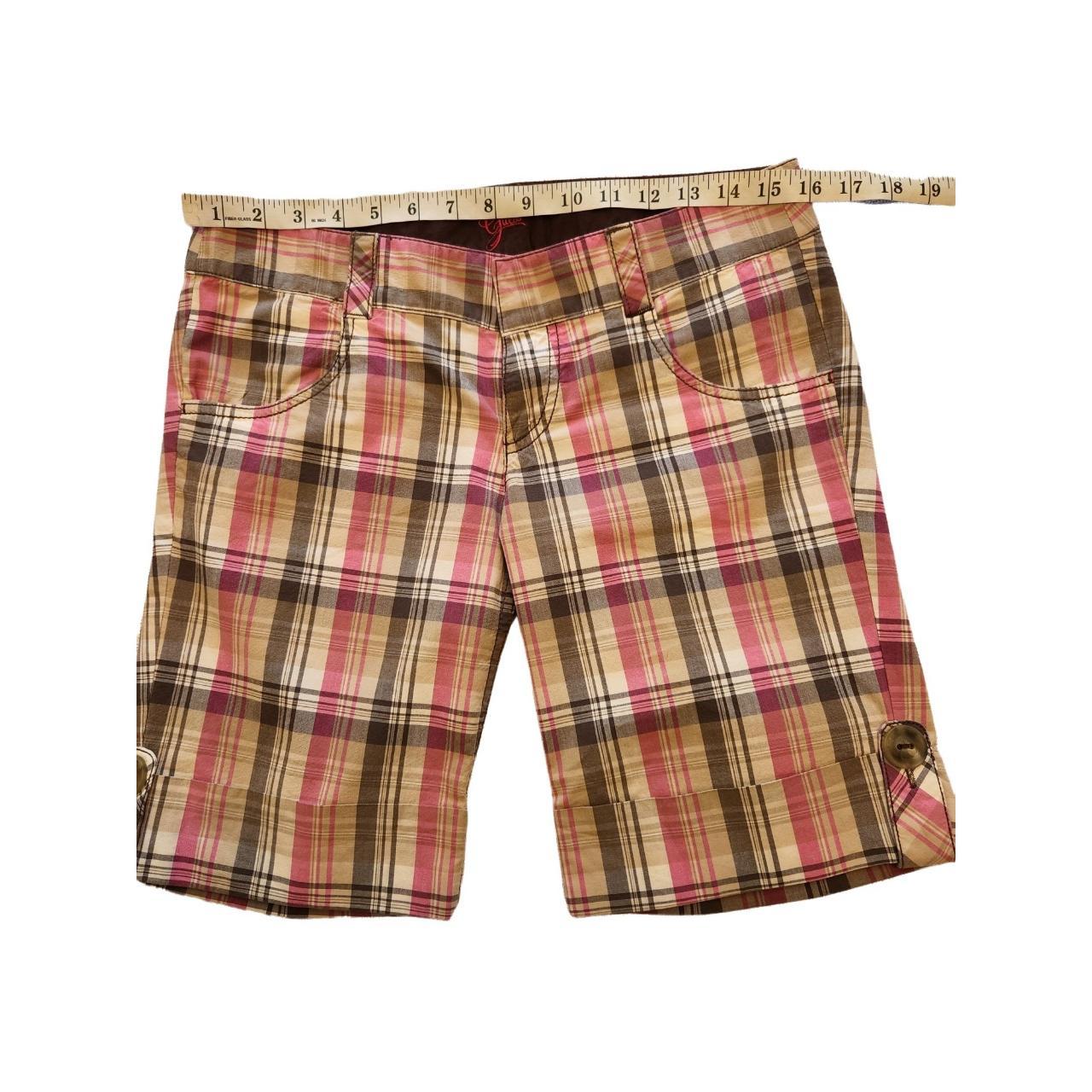 Nice Guess plaid shorts. Made of 97% cotton and 3%... - Depop