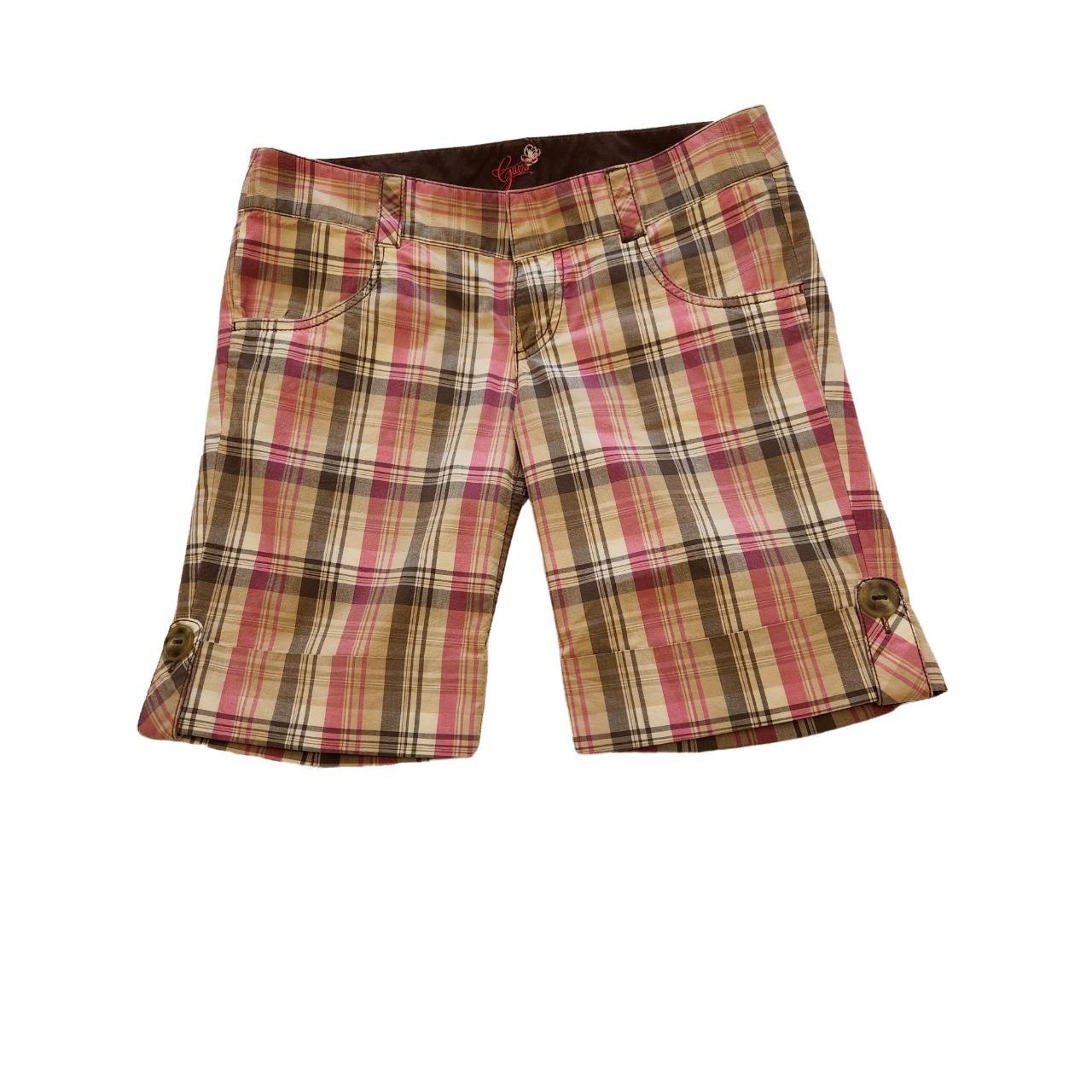Nice Guess plaid shorts. Made of 97% cotton and 3%... - Depop