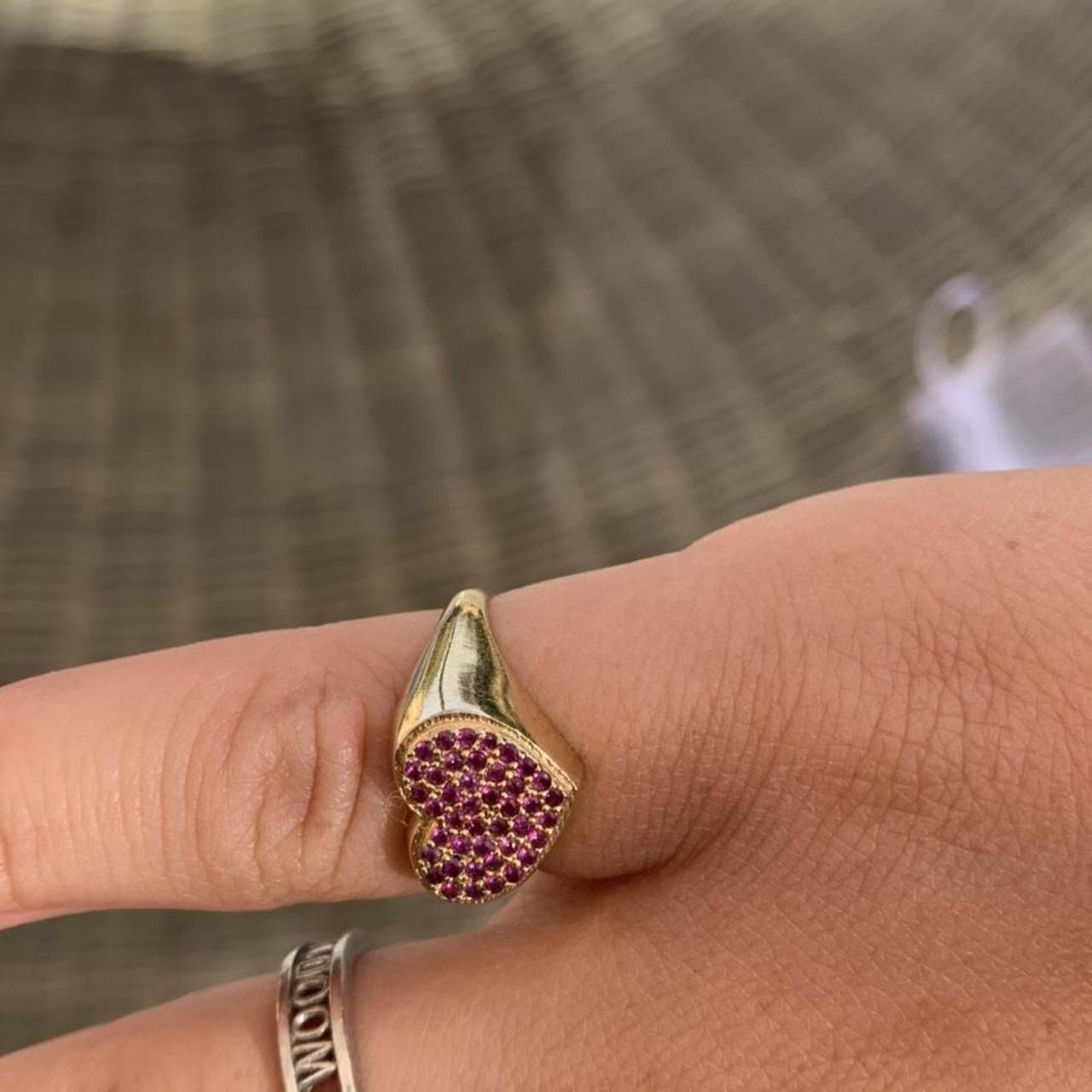 Cutest pink heart pinky ring , perfect condition ,... - Depop